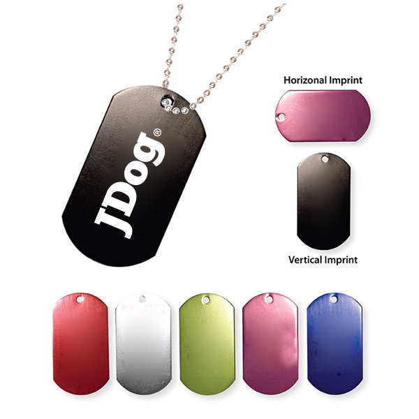 Aluminum Dog Tag w/Ball Chain (spot color)