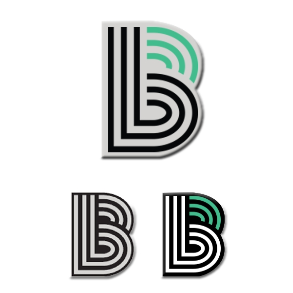 1.25" B-Shaped Lapel Pin